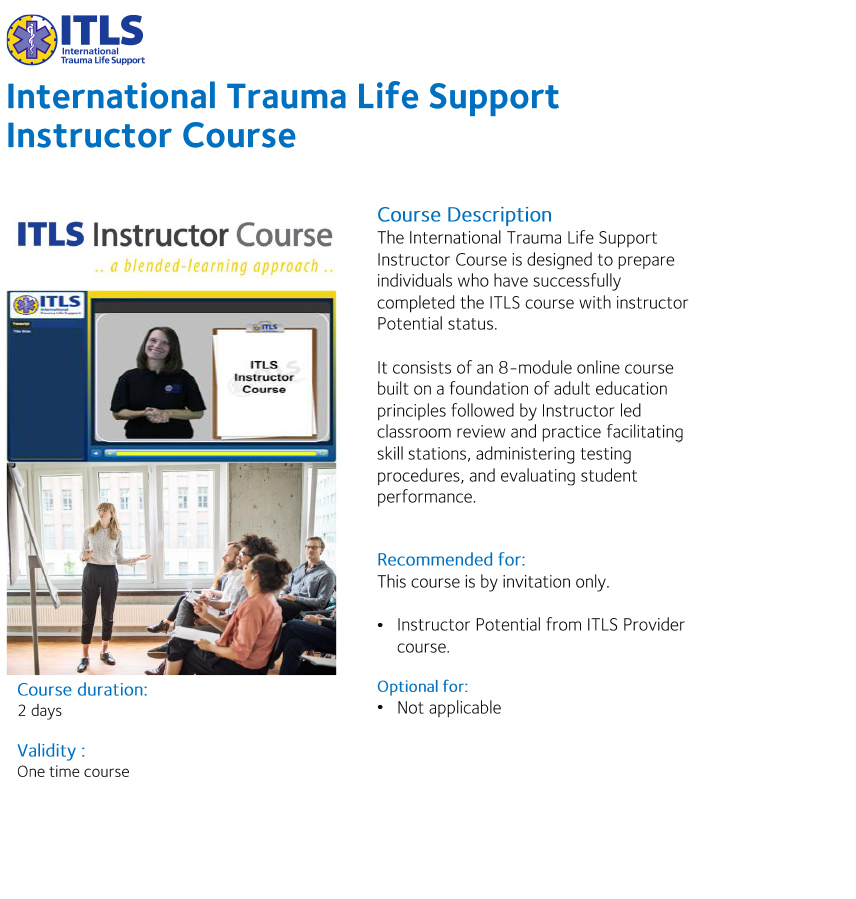 International Trauma Life Support Instructor Course